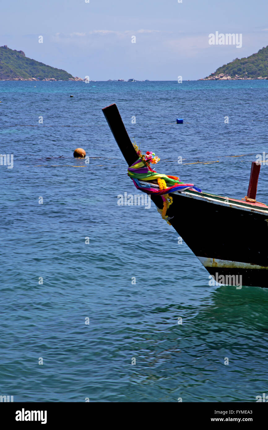 boat prow blue lagoon stone in thailand kho Stock Photo - Alamy