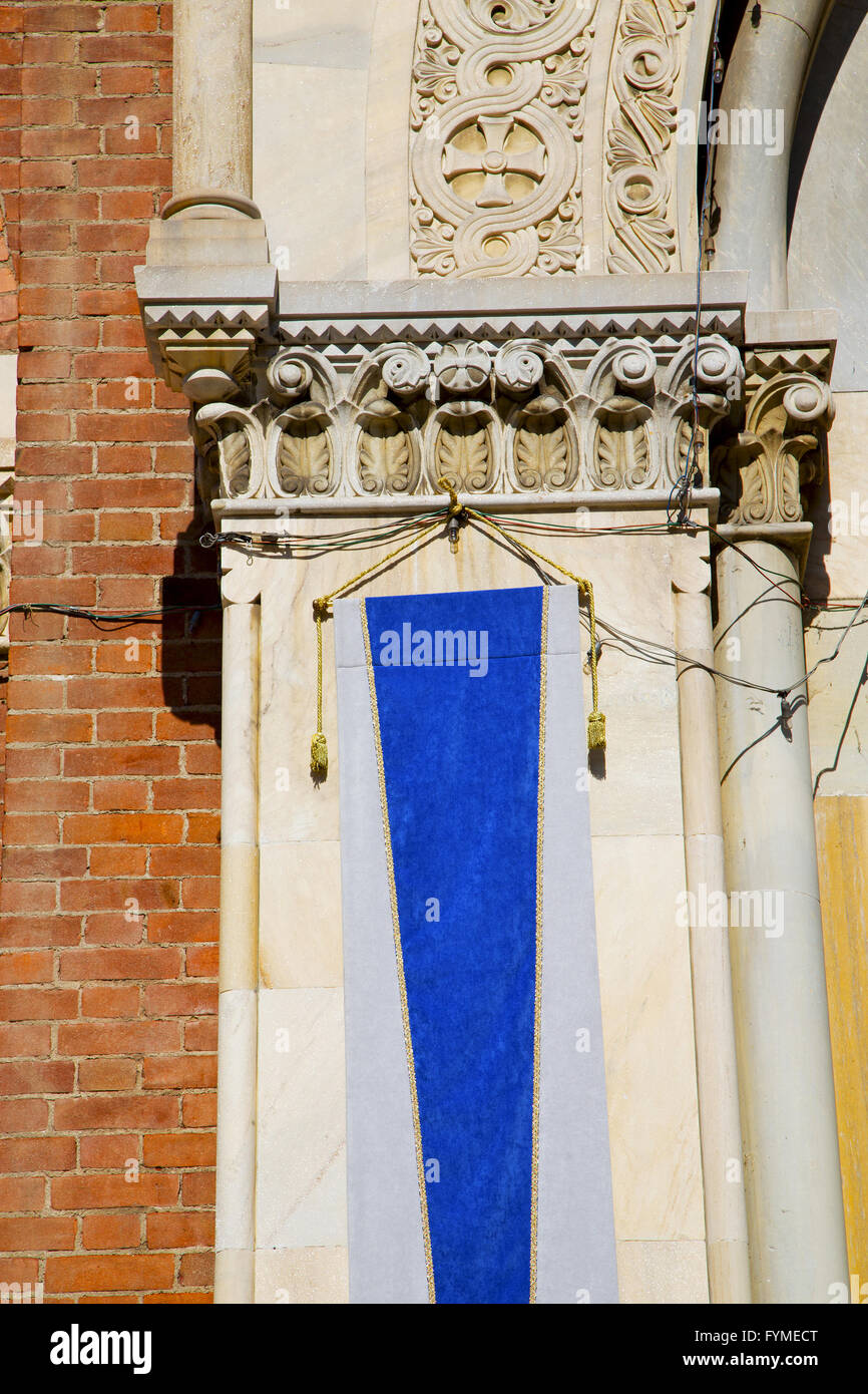wall milan in italy old church concrete wall brick the blue Stock Photo ...