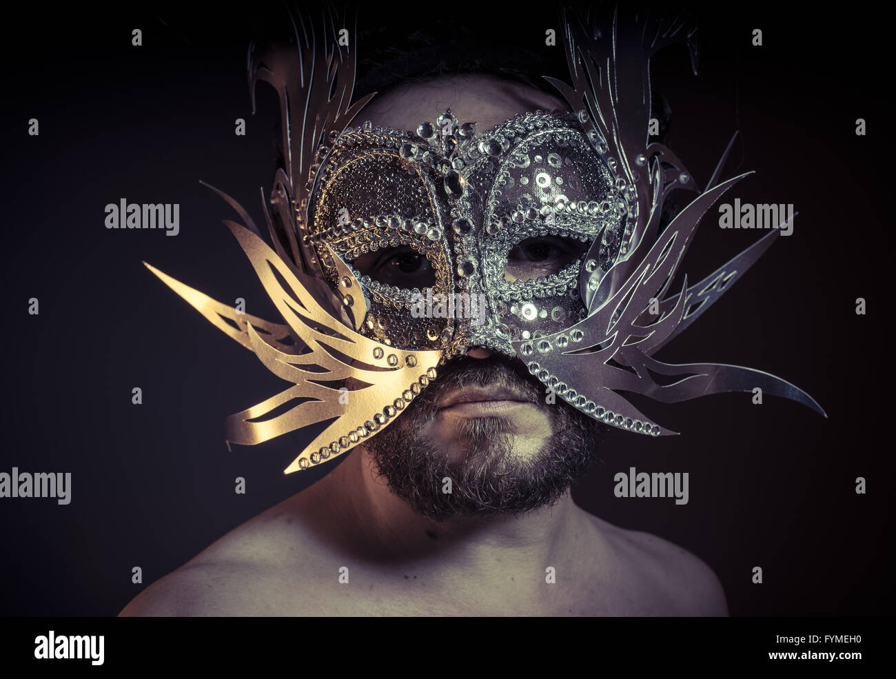 Woman with silver mask and blue costume hi-res stock photography and ...