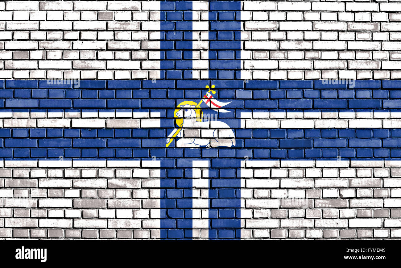 flag of Preston painted on brick wall Stock Photo - Alamy