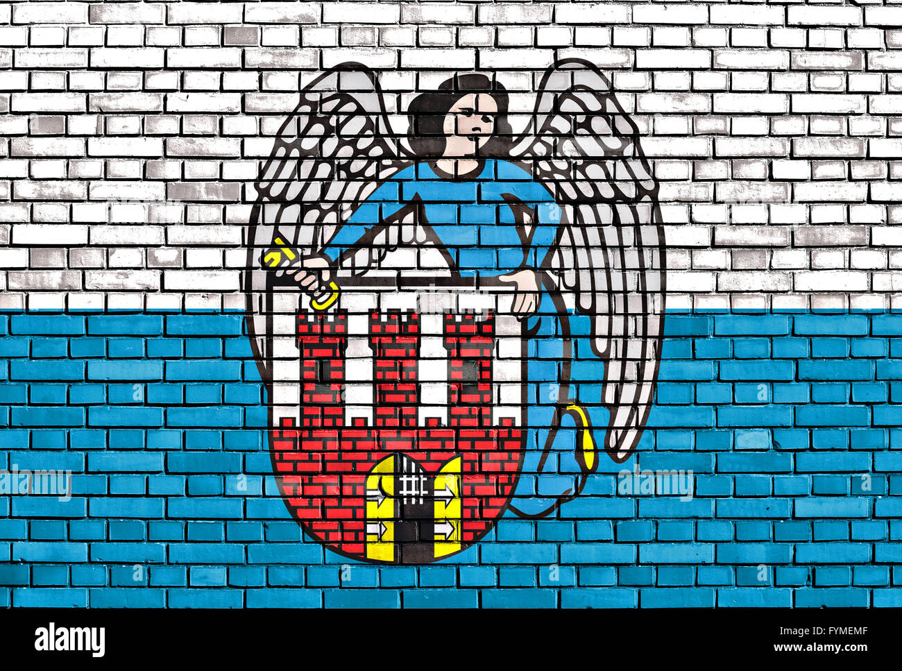 flag of Torun painted on brick wall Stock Photo - Alamy