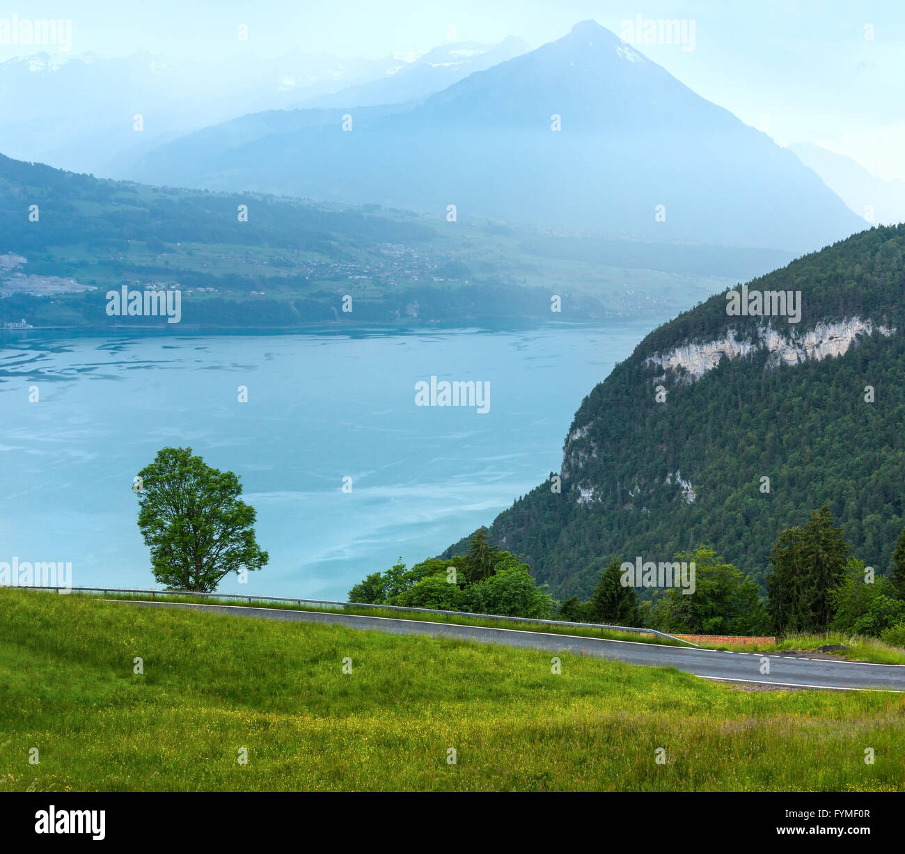 Lake Brienz summer top view (Switzerland Stock Photo - Alamy