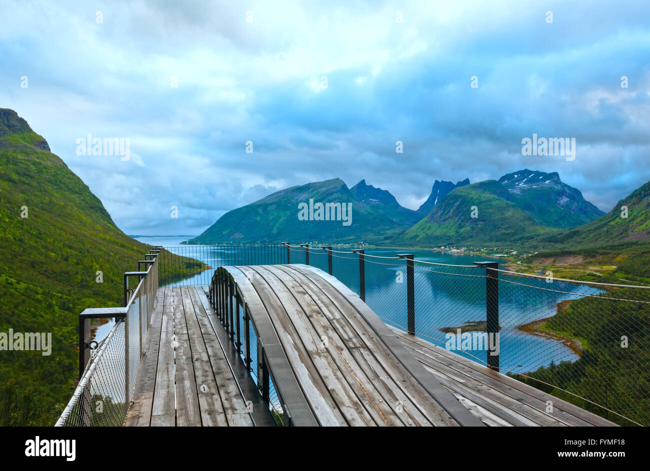 Summer Ersfjord night view (Norway, Senja Stock Photo - Alamy
