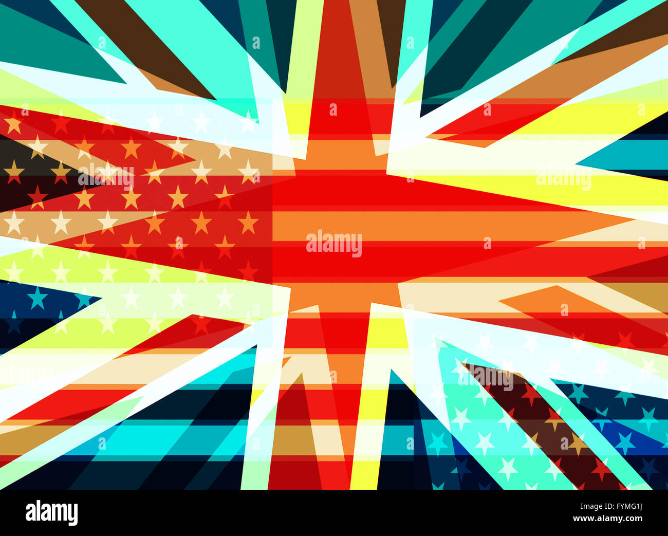 Uk usa flags combine hi-res stock photography and images - Alamy