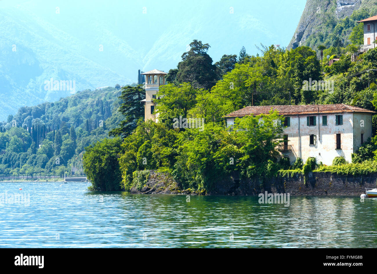 Lake Como (Italy) shore view Stock Photo - Alamy
