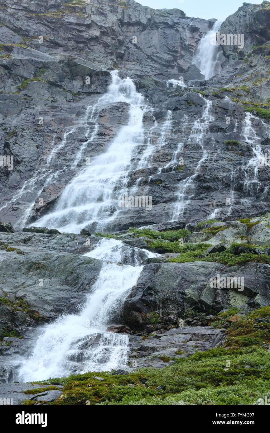 Waterfall in summer mountain Stock Photo - Alamy