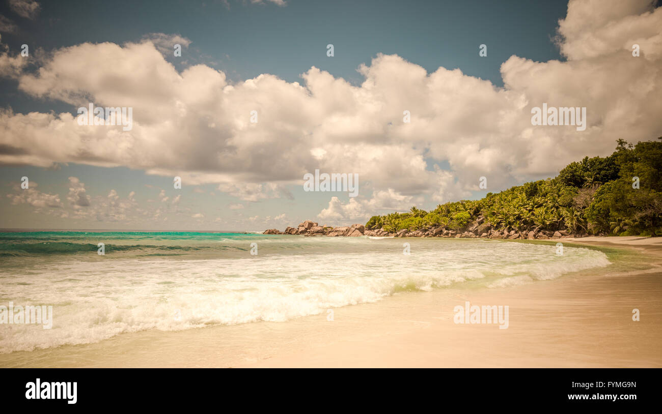 Retro style image of tropical island beach Stock Photo - Alamy