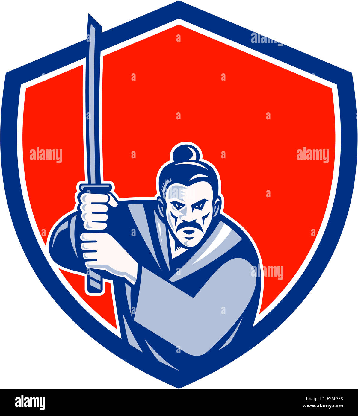 Samurai warrior sword retro hi-res stock photography and images - Alamy