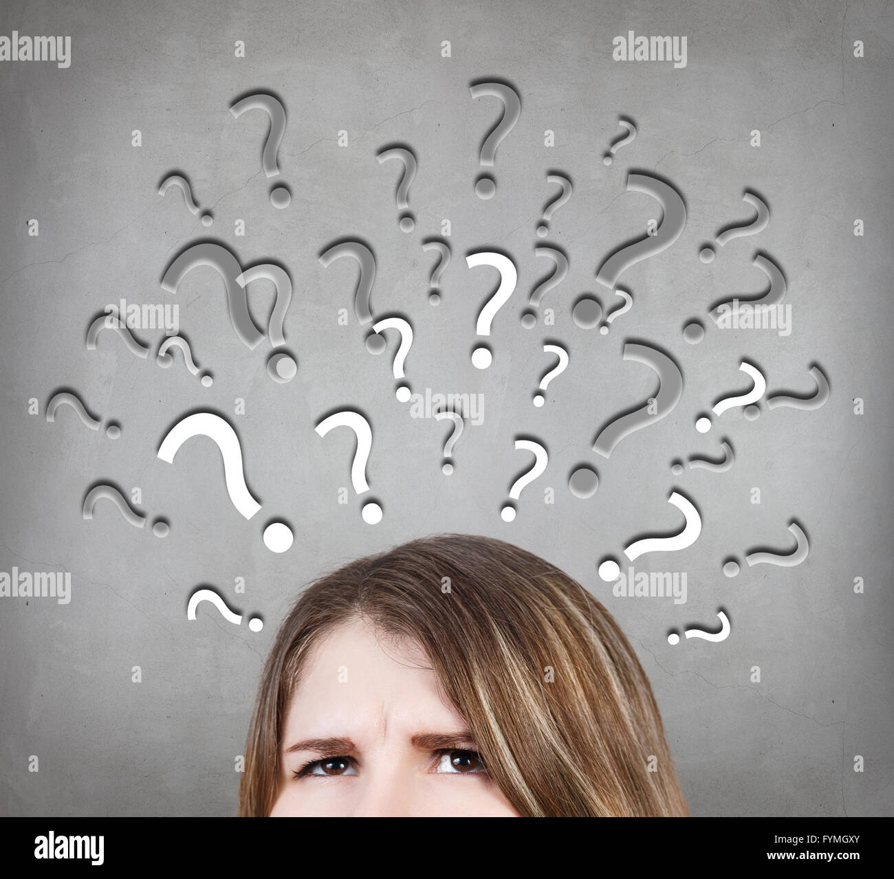 Question mark woman hi-res stock photography and images - Alamy