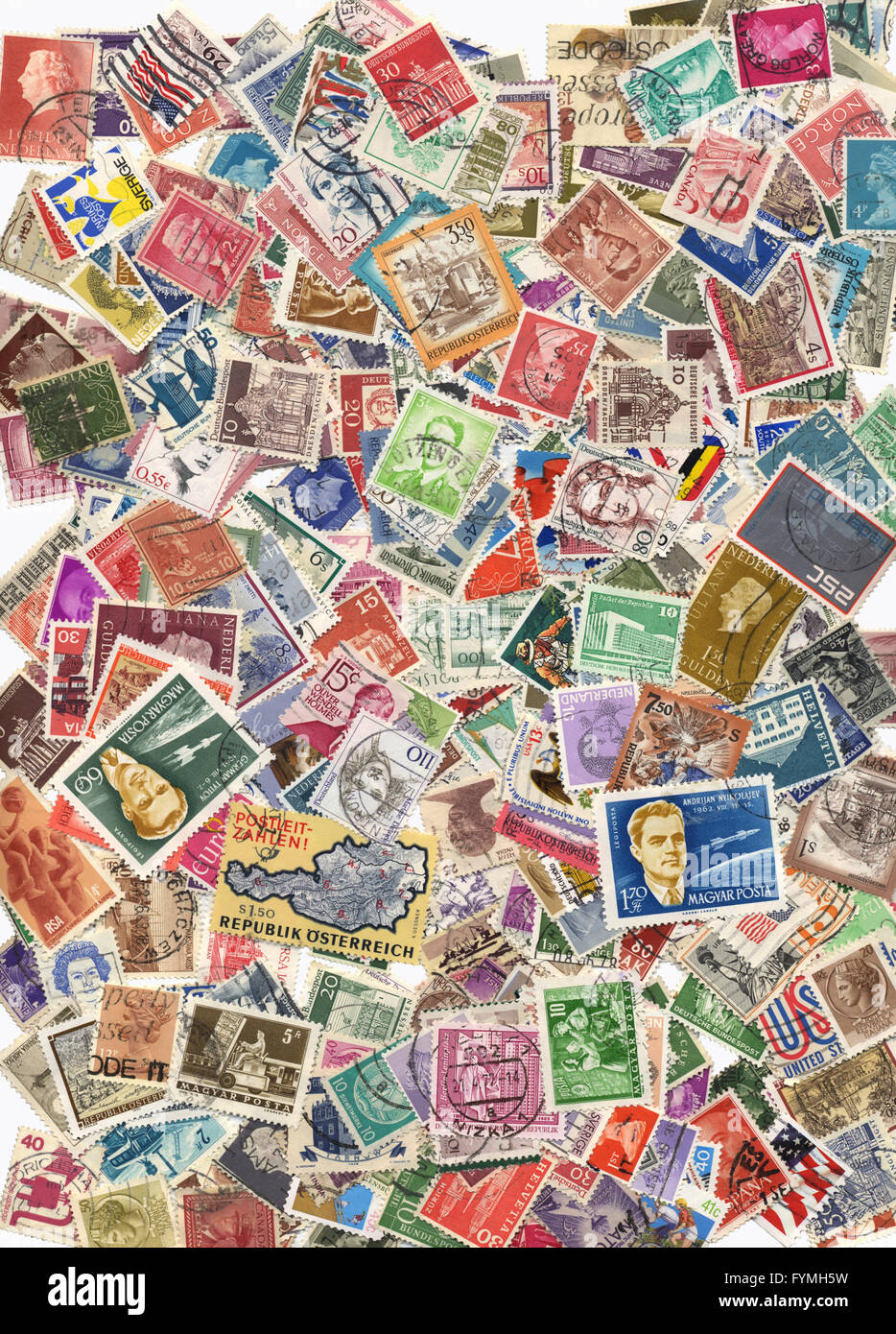 Large pile of postage stamps Stock Photo - Alamy
