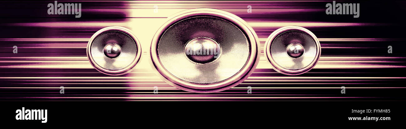 Music speakers banner Stock Photo - Alamy