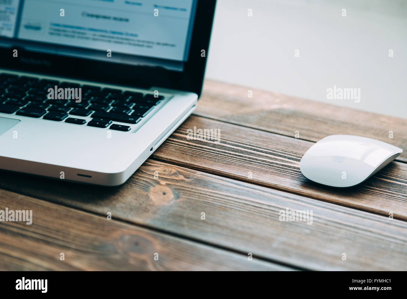 Laptop on the desk Stock Photo - Alamy