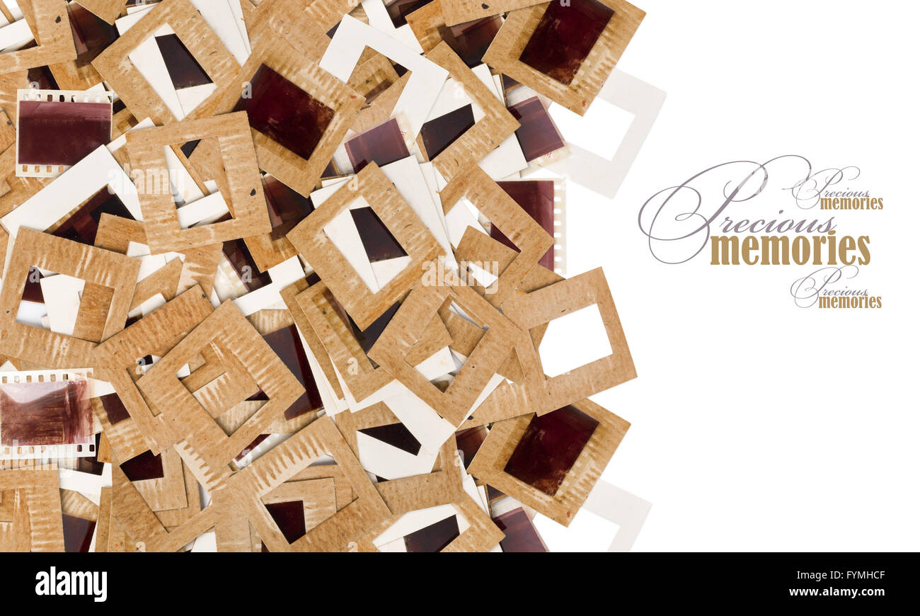 Set of vintage old slides, photos and film on the tabl Stock Photo - Alamy