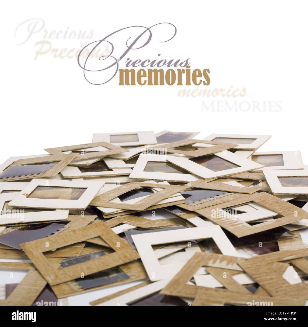 Set of vintage old slides, photos and film on the table Stock Photo - Alamy