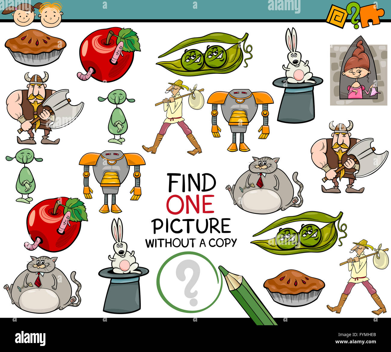 find single picture game cartoon Stock Photo - Alamy