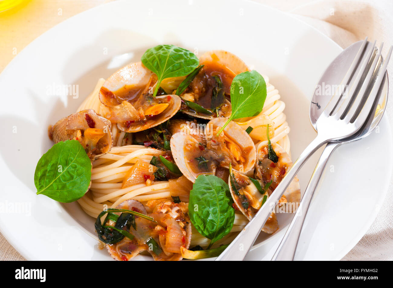 Shellfish and pasta Stock Photo - Alamy