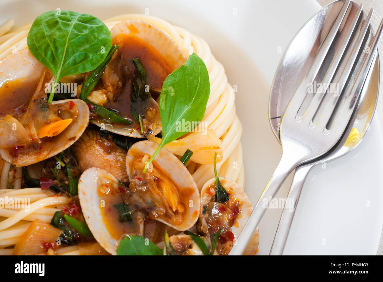 Shellfish and pasta Stock Photo - Alamy