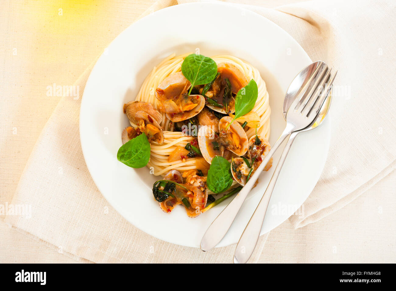 Shellfish and pasta Stock Photo - Alamy