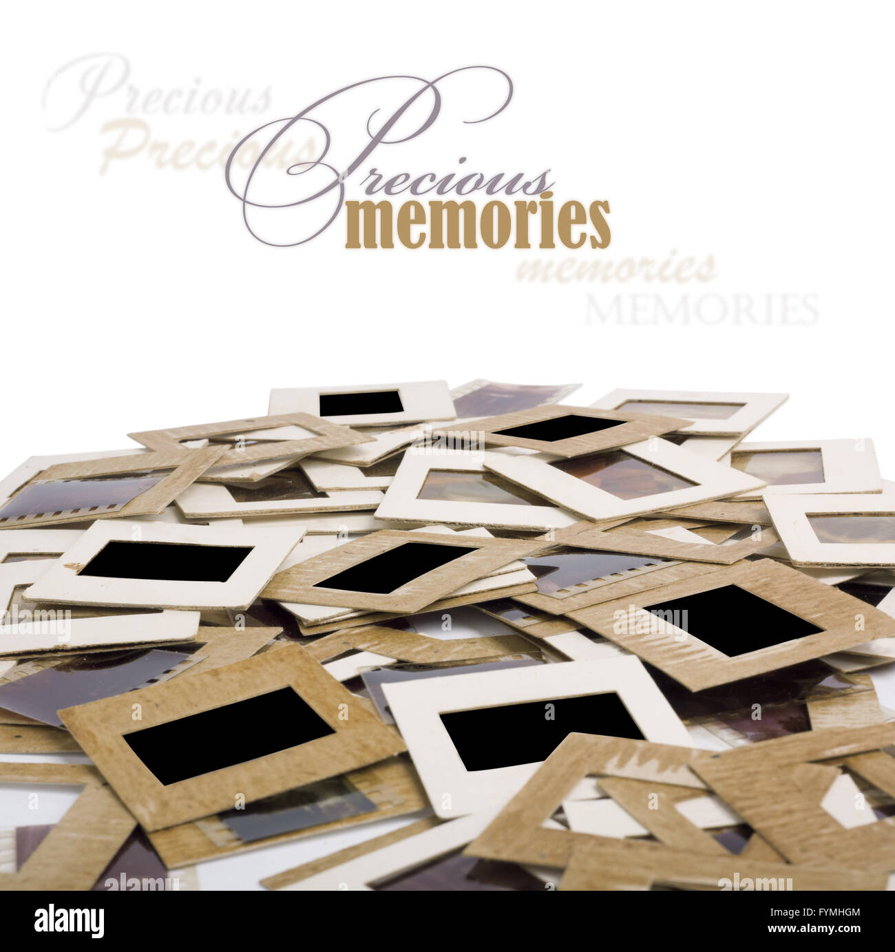 Set of vintage old slides, photos and film on the table Stock Photo - Alamy