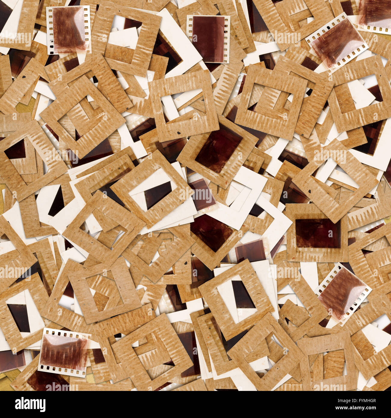 Set of old vintage slides, photos and film on the table Stock Photo - Alamy