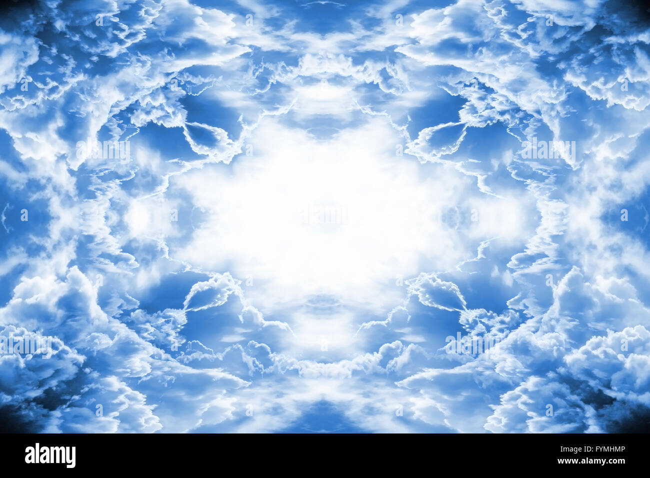 Dramatic light blue clouds border Stock Photo - Alamy