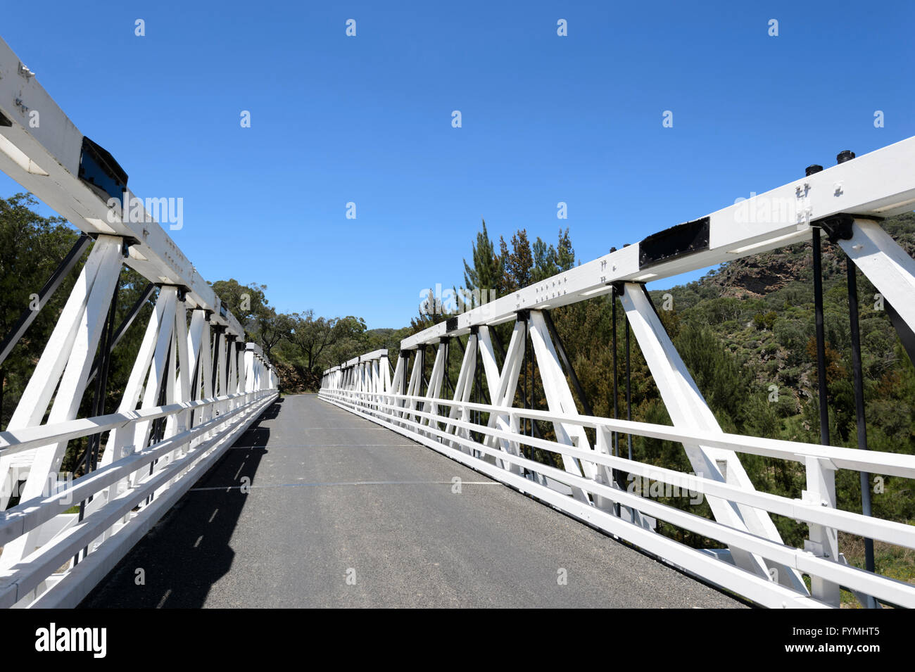 Timber Bridge over the Turon River near Sallys Flat, Wallaby Rocks, New ...