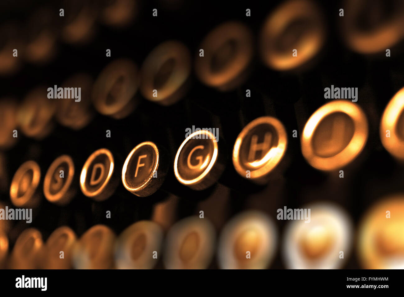 Antique typewriter keys close up Stock Photo - Alamy