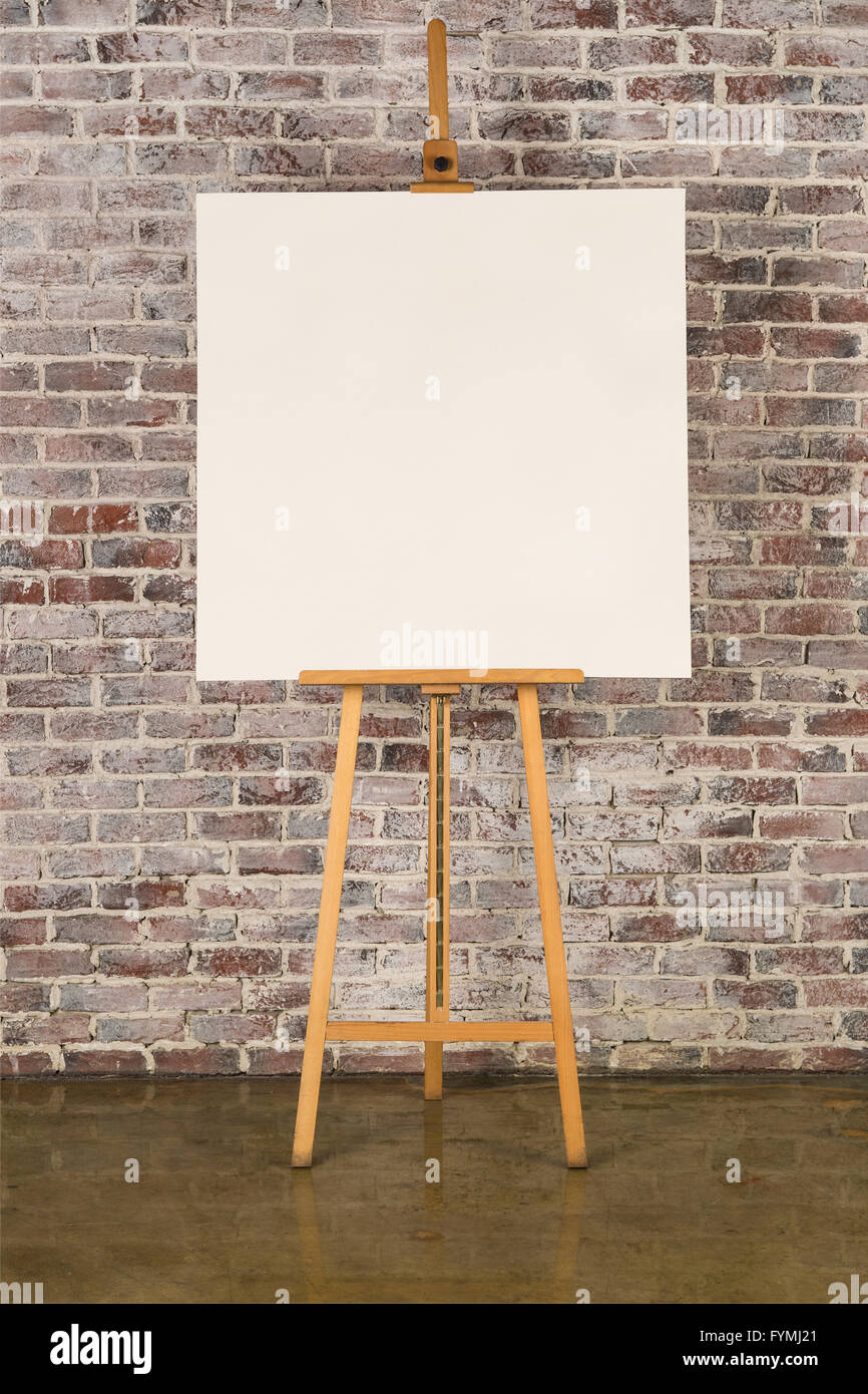 Easel with square canvas Stock Photo - Alamy