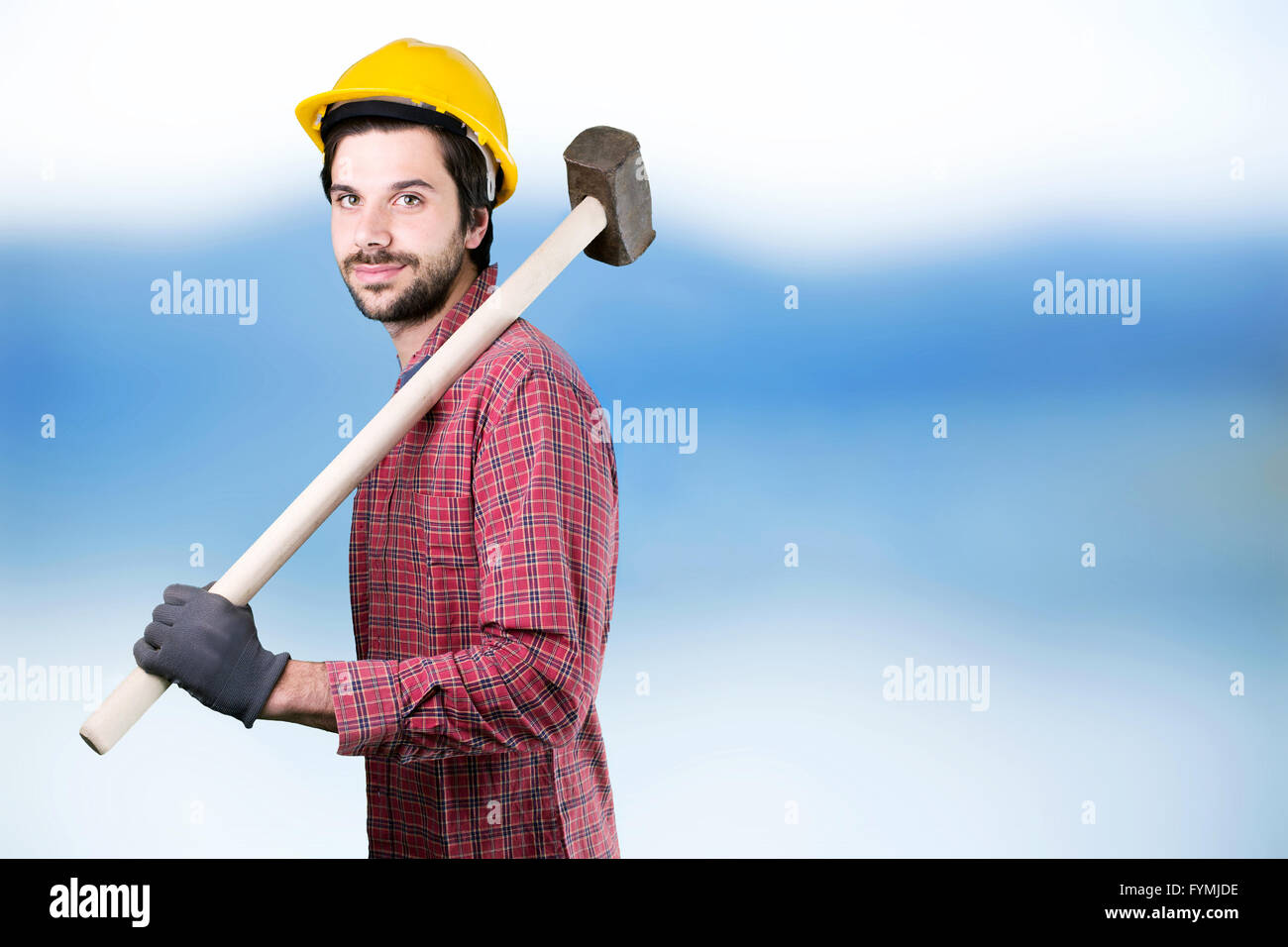 beautiful bearded man worker Stock Photo - Alamy