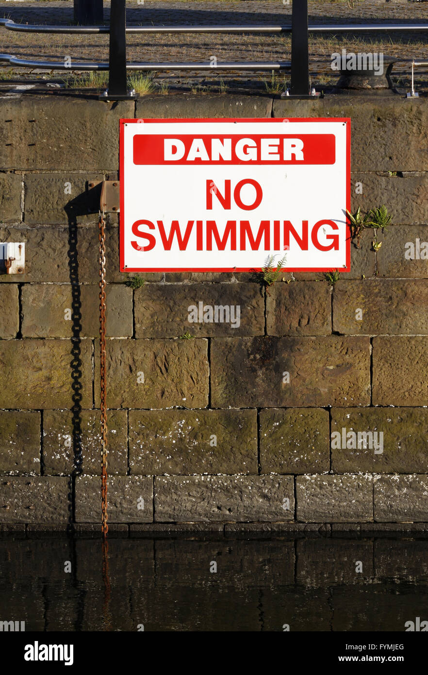 No Swimming sign Stock Photo - Alamy