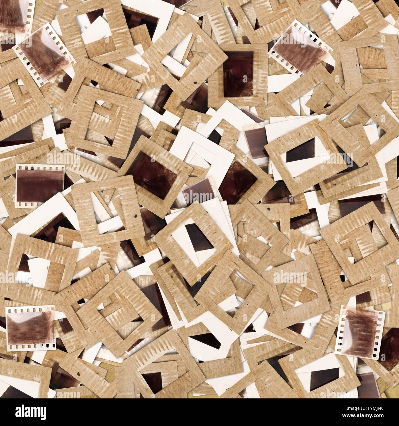 Set of old vintage slides, photos and film on the table Stock Photo - Alamy