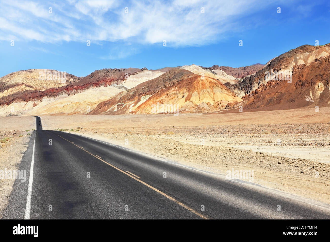 Magnificent smooth road in Death Valley Desert Stock Photo - Alamy