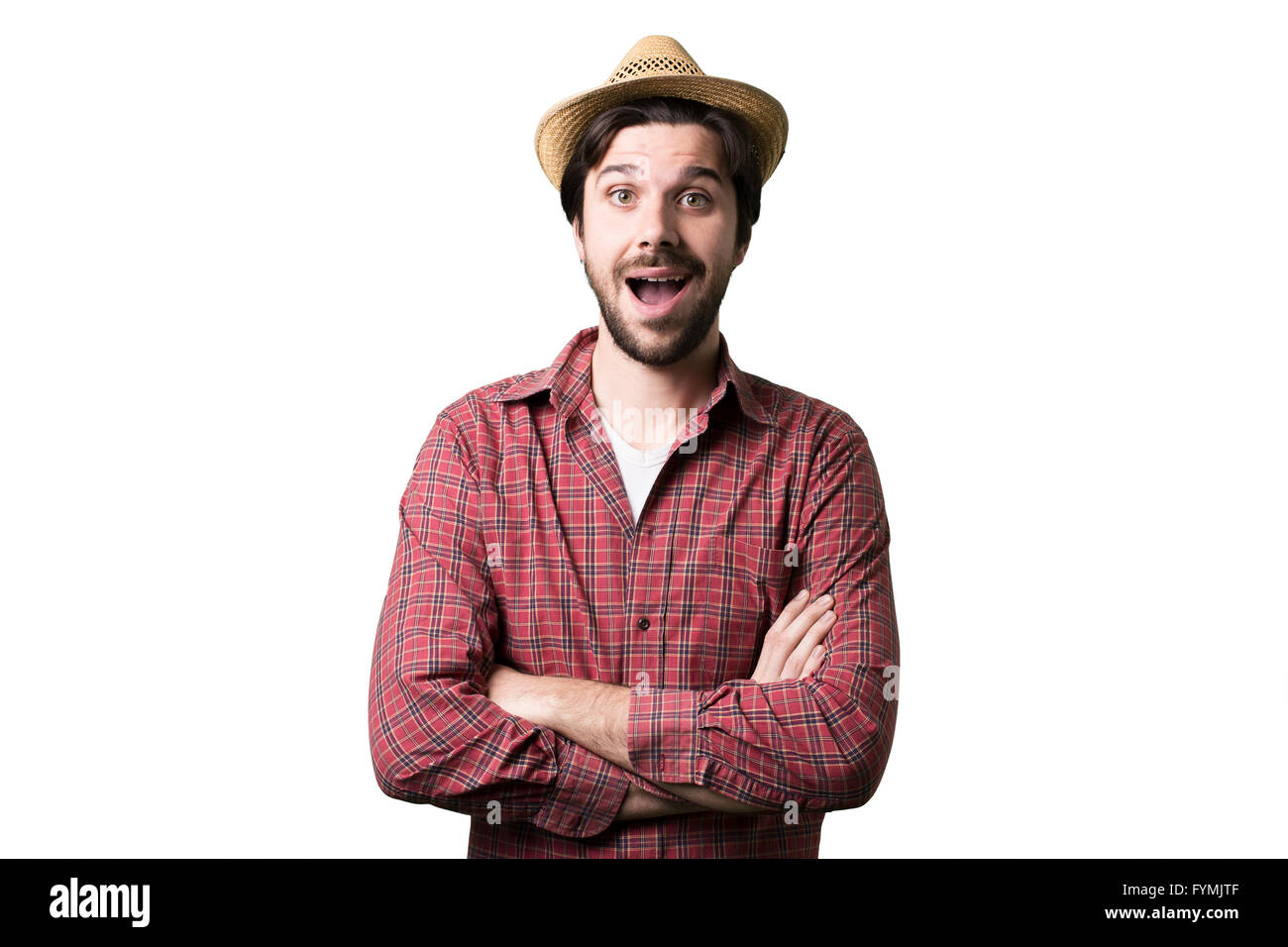 portrait of a young beautiful man surprised Stock Photo - Alamy