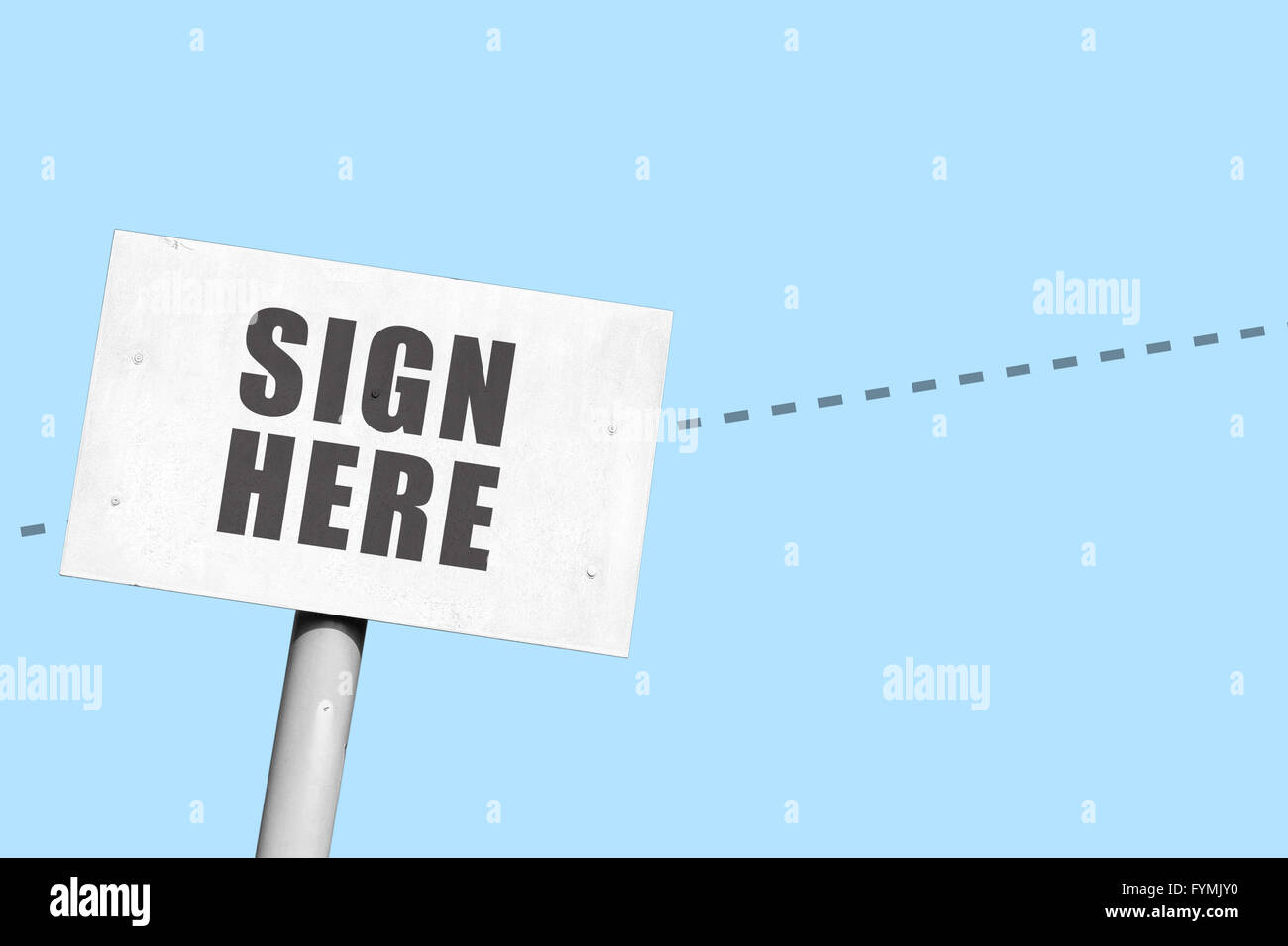 Sign Here Signpost Stock Photo - Alamy