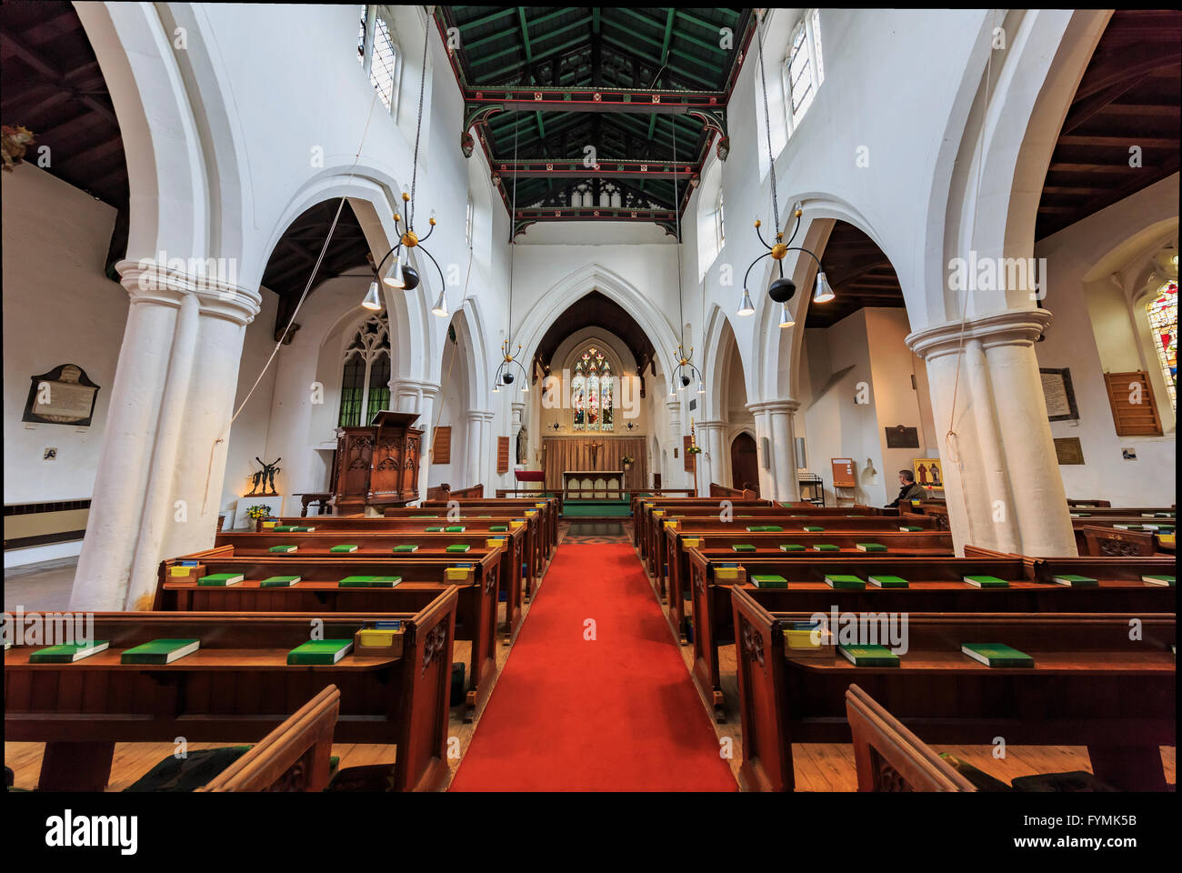 London, APR 16: The interior of oldest church on APR 16, 2016 at ...