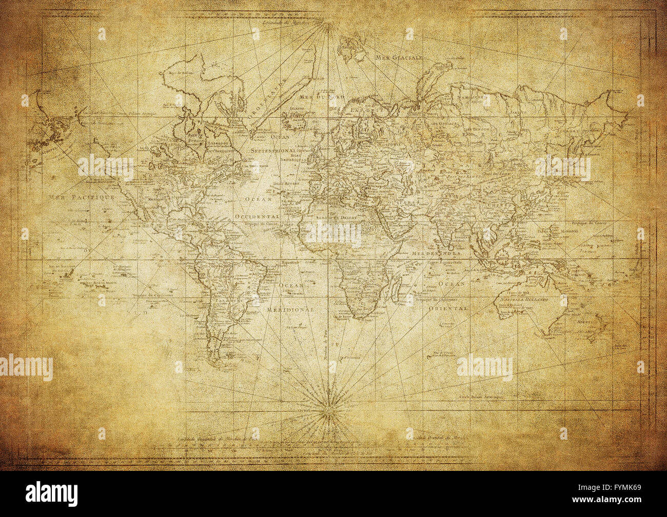 vintage map of the world 1778 Stock Photo - Alamy