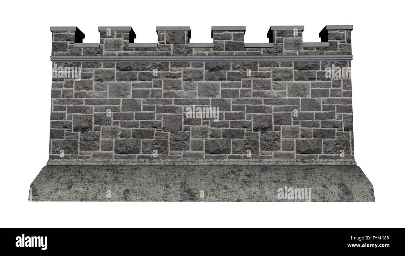Castle wall - 3D render Stock Photo - Alamy