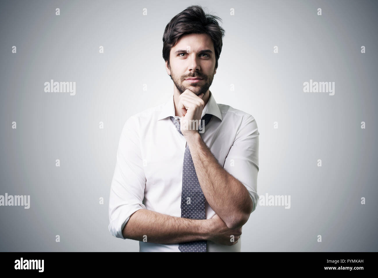 Man looking up confused expression hi-res stock photography and images ...