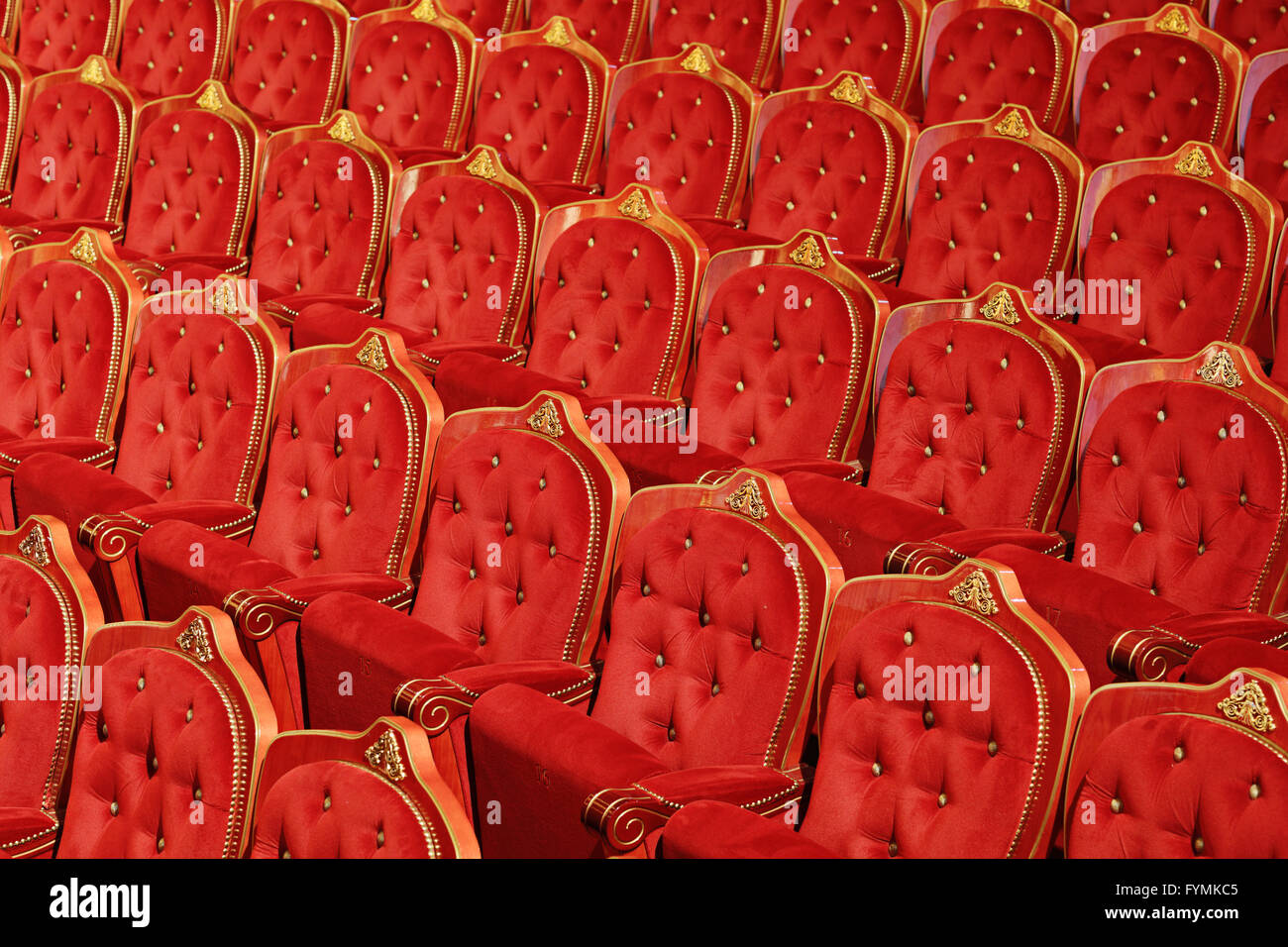 Angle shot of the seating rows inside of a theatre Stock Photo - Alamy