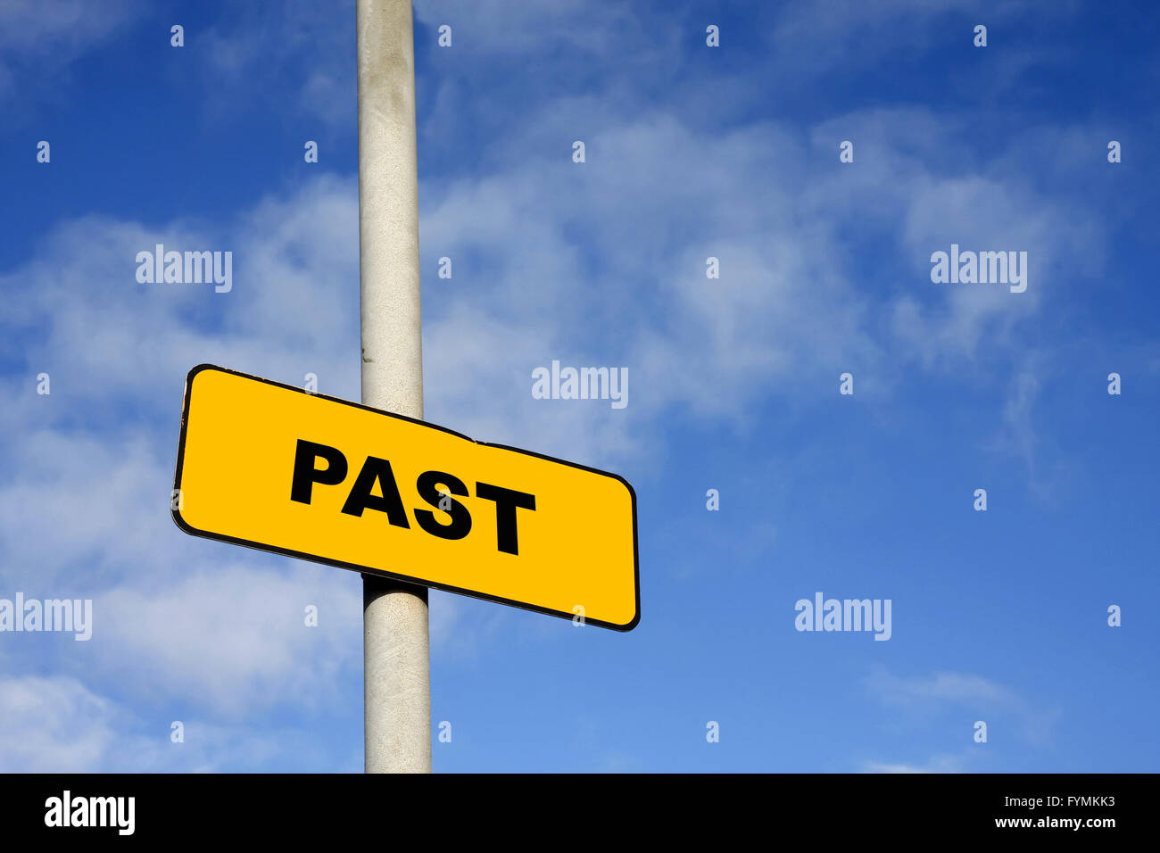 Yellow past sign Stock Photo - Alamy