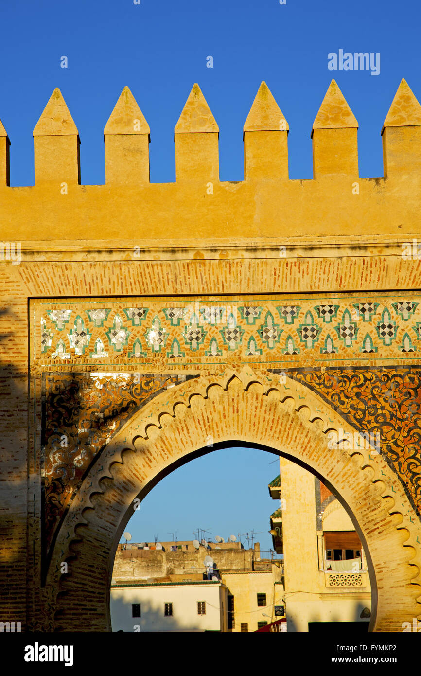 morocco arch in construction street the blue Stock Photo - Alamy