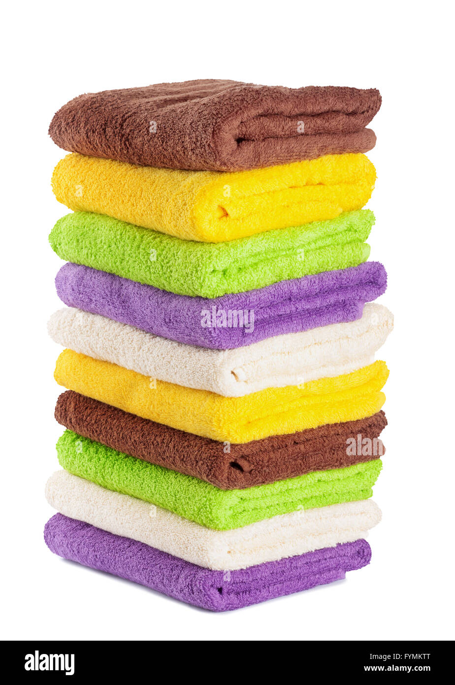 Stack of clean fresh towels isolated Stock Photo - Alamy