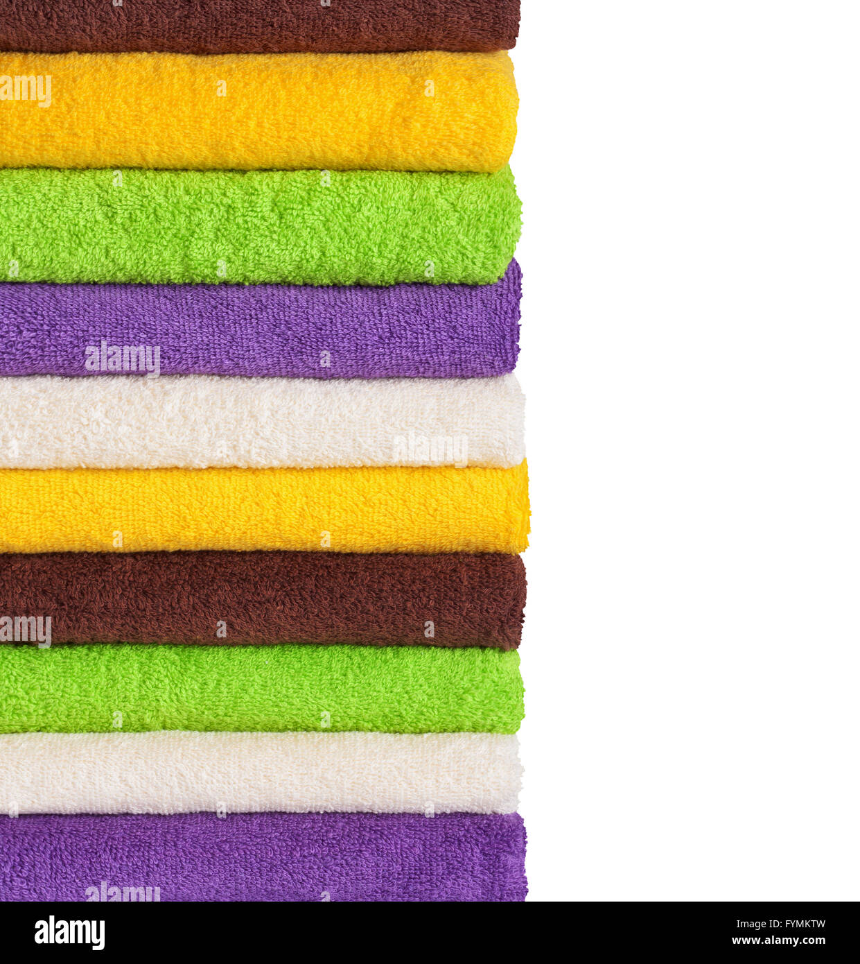 Stack of clean fresh towels isolated Stock Photo - Alamy
