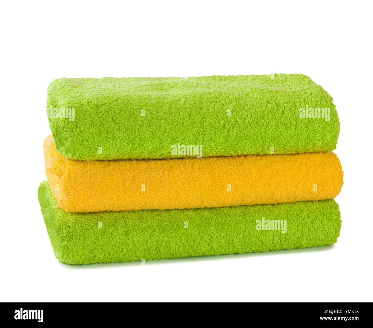 Stack of clean fresh towels isolated Stock Photo - Alamy