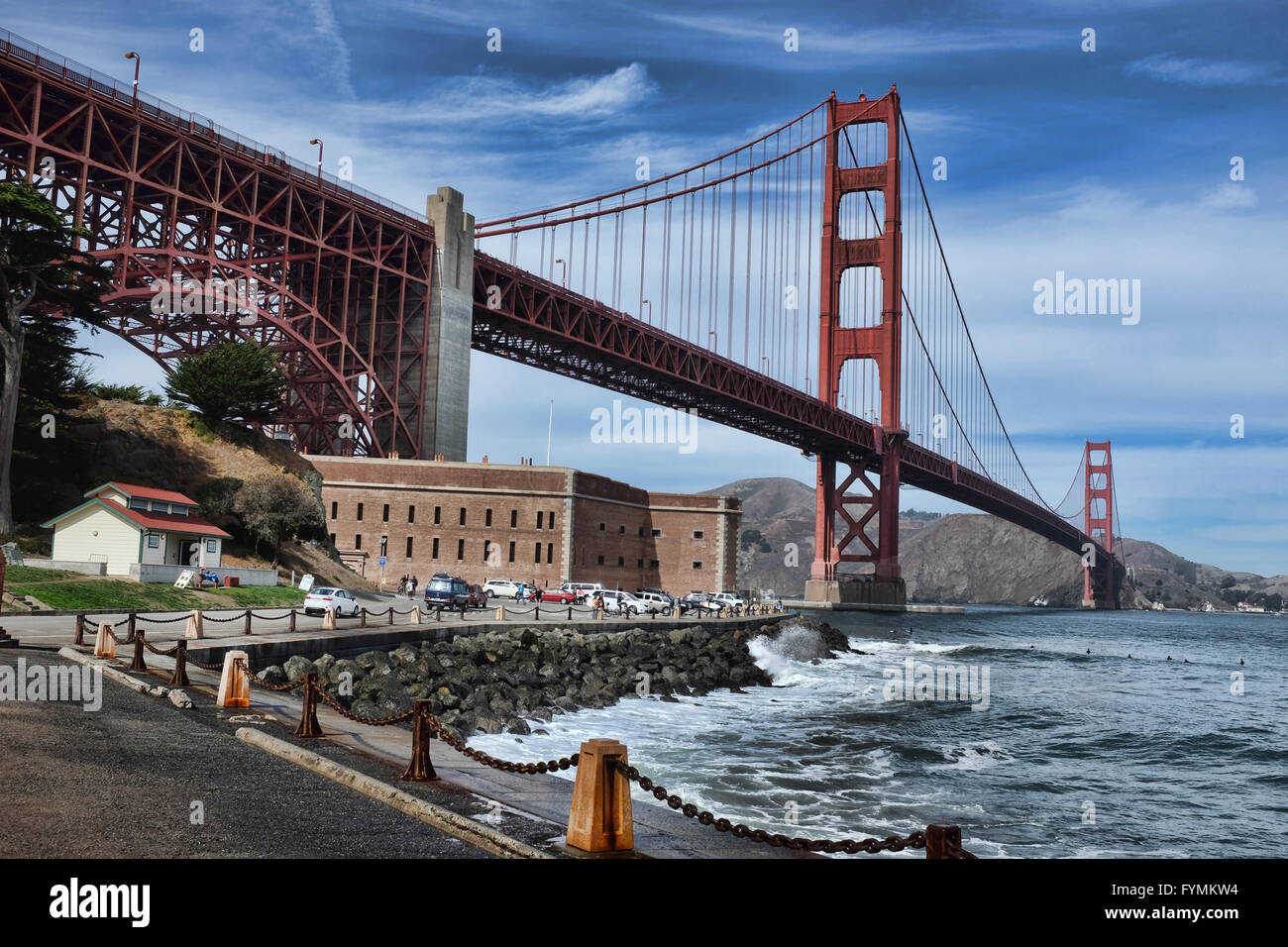 View of Fort Point and the Golden Gate Bridge Stock Photo - Alamy