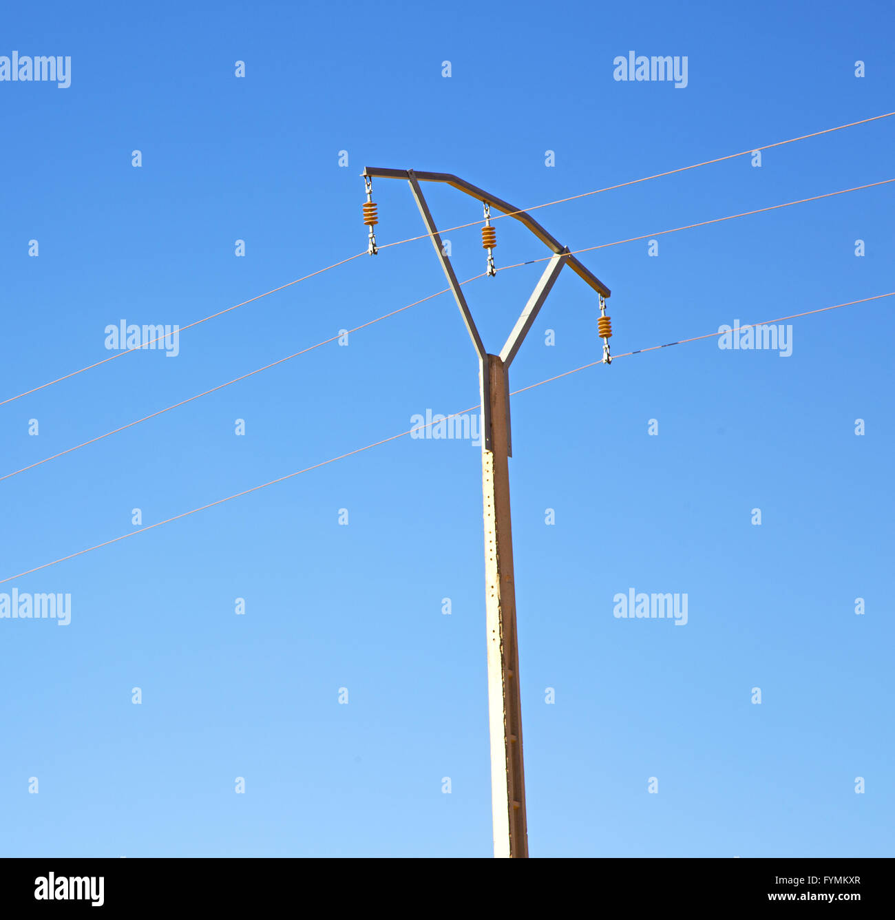 utility pole in africa morocco energy and distribution pylon Stock ...