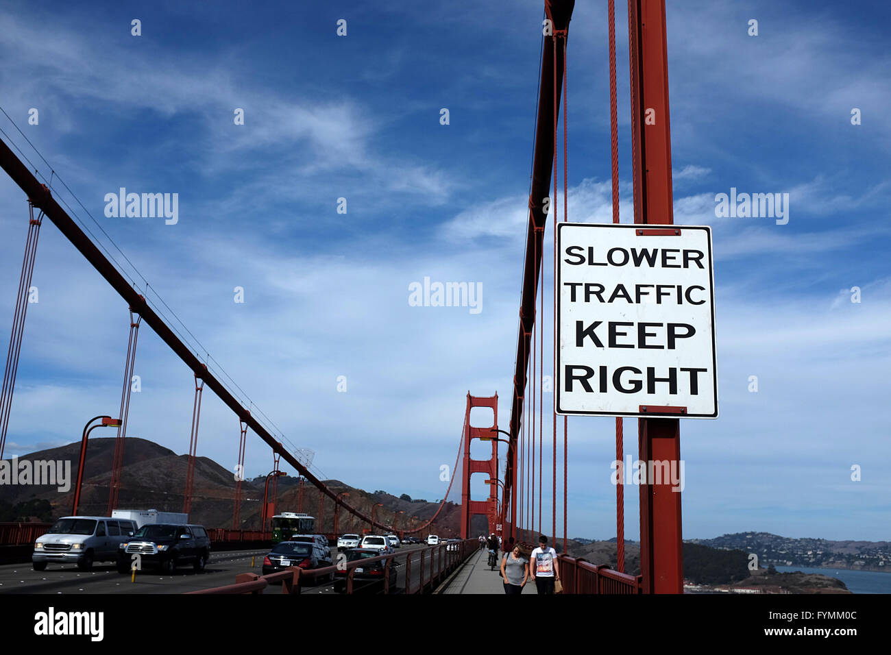 Road Sign on the Golden Gate Bridge Stock Photo - Alamy