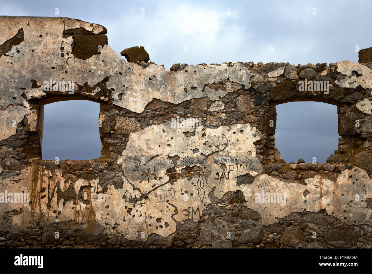 brown distorted window in a broke paint anzarote spain Stock Photo - Alamy