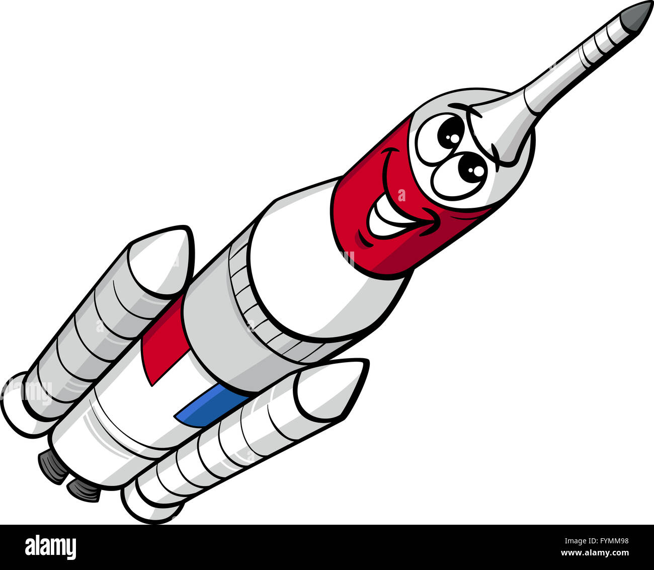 space rocket cartoon illustration Stock Photo - Alamy