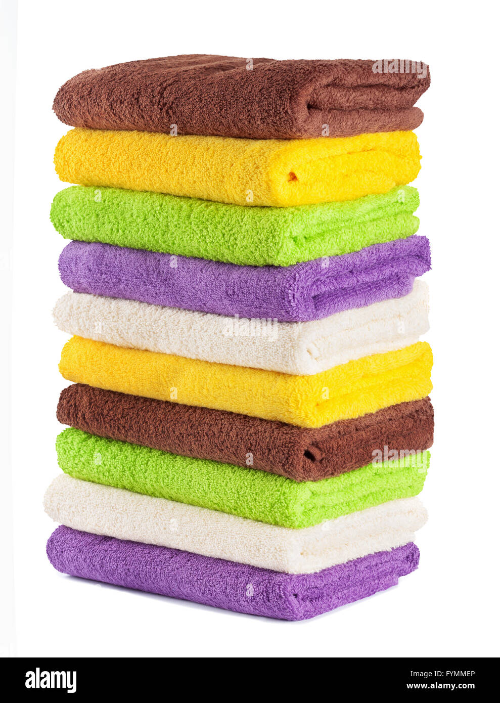 Stack of clean fresh towels isolated Stock Photo - Alamy